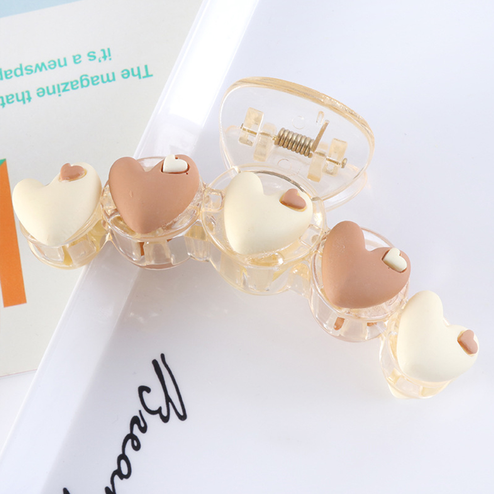 Raindrops 6Set Heart Shaped Hair Clips Multi Colored Plastic Resin ...