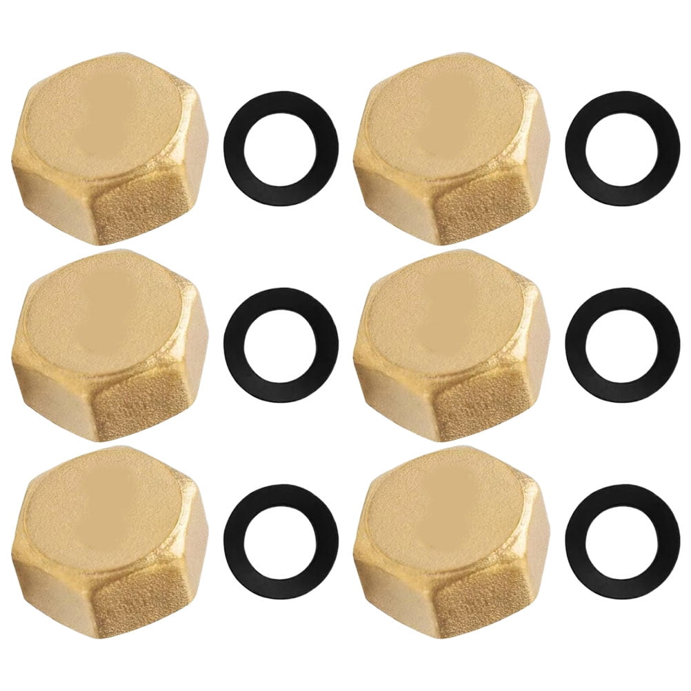 Raindrops 6pcs 1/2" Brass Blanking Stop Cap Female Plumbing Cap with ...