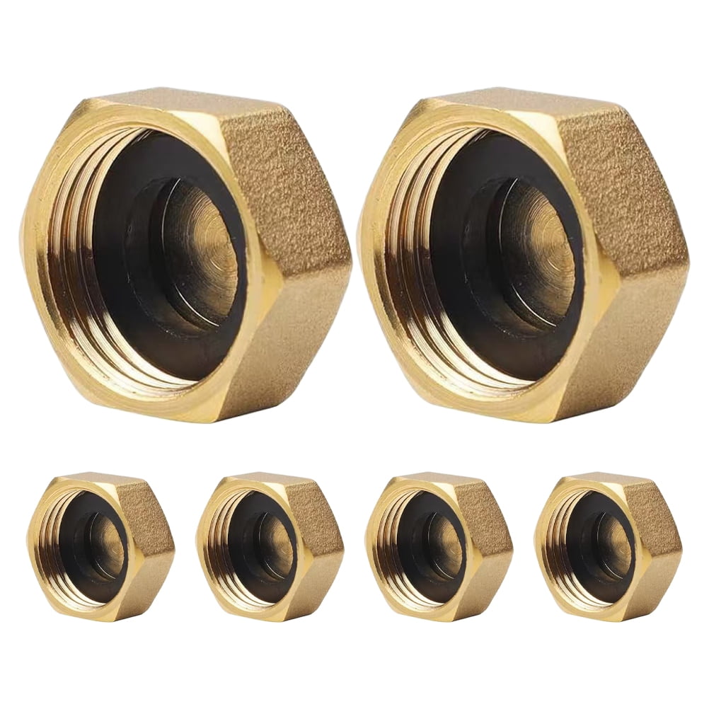 Raindrops 6pcs 1/2 Inch Brass Female Thread Blanking Cap with Rubber ...