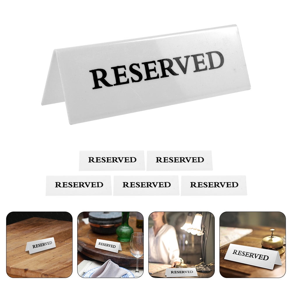 Raindrops 6pcs Acrylic Reserved Signs Tent Desk Restaurant Table Sign ...