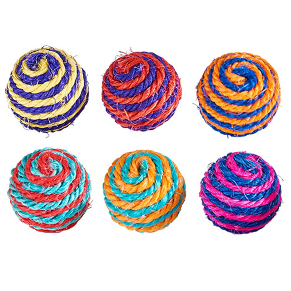 Raindrops 6pcs Cat Sisal Balls Scratch Toys 4.5cm Interactive - Walmart.com