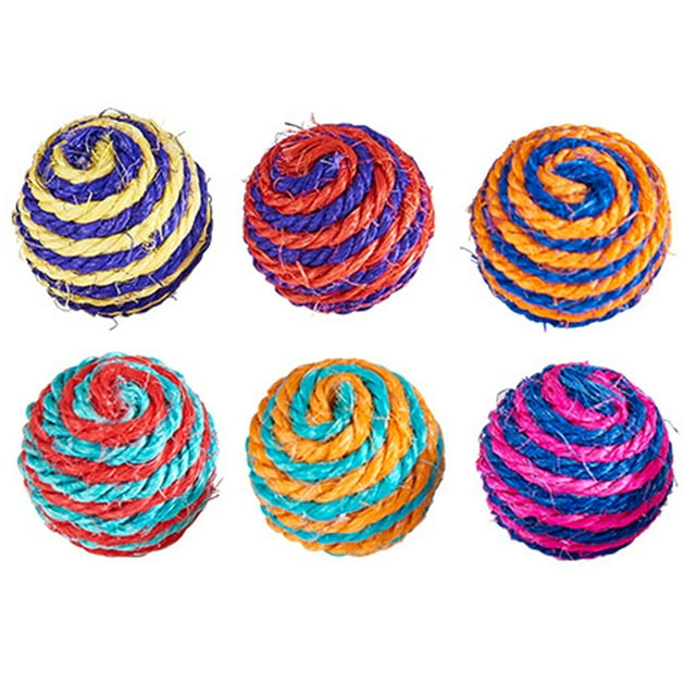 Raindrops 6pcs Cat Sisal Balls Scratch Toys 4.5cm Interactive - Walmart.com