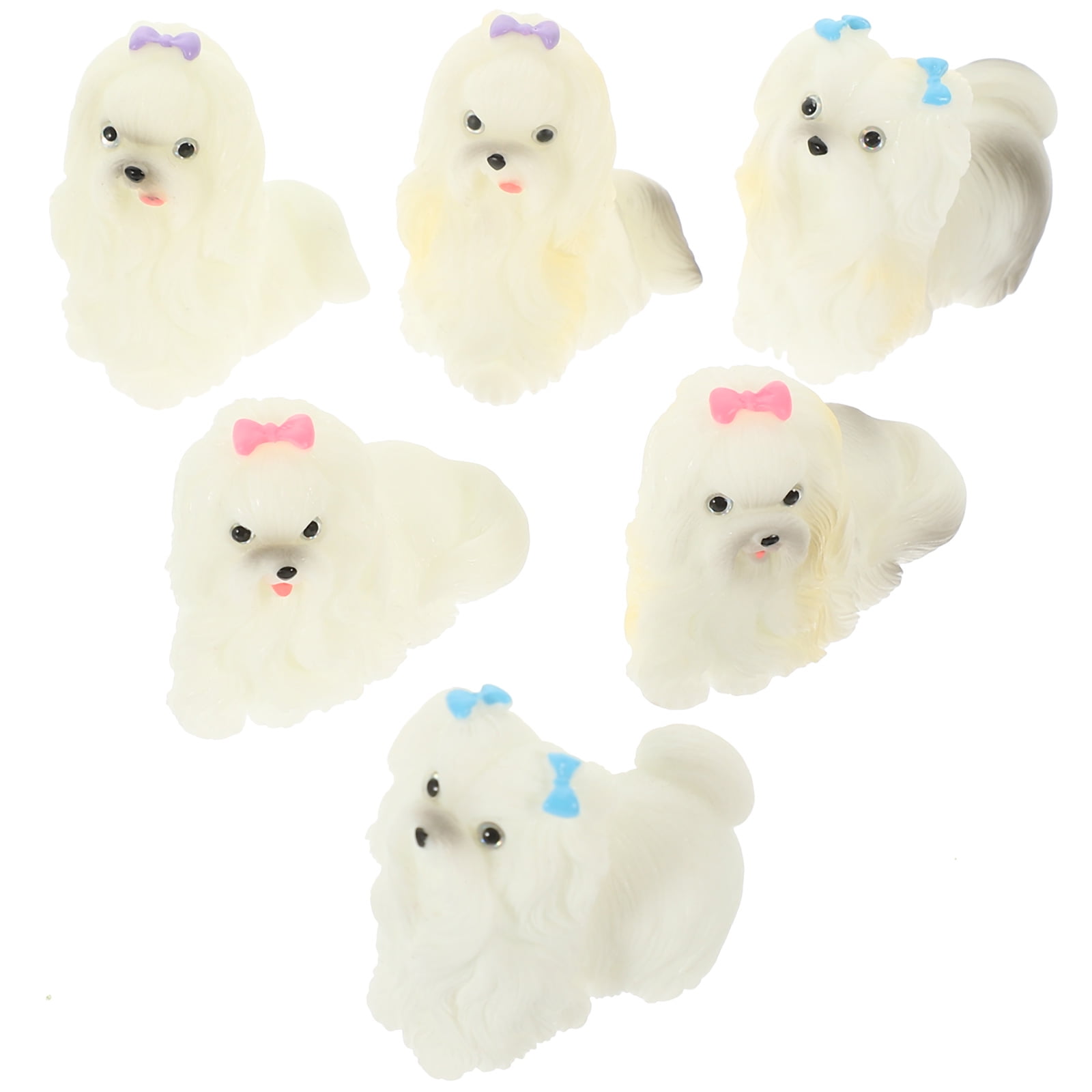 Raindrops 6pcs Miniature Dog Statue Decor Desktop Resin Puppy Model ...