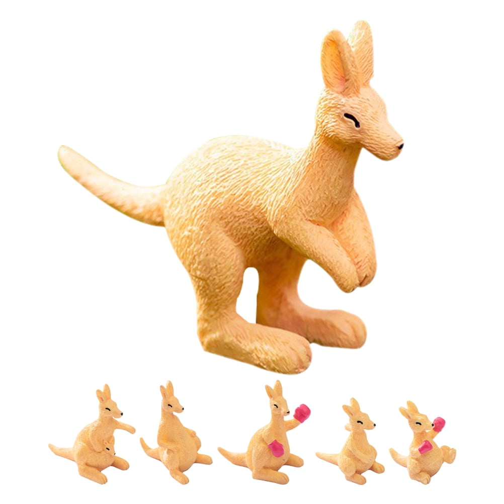 Raindrops 6pcs Miniature Kangaroo Figurines Fairy Garden Tiny Resin Animals Miniature Crafts for ...