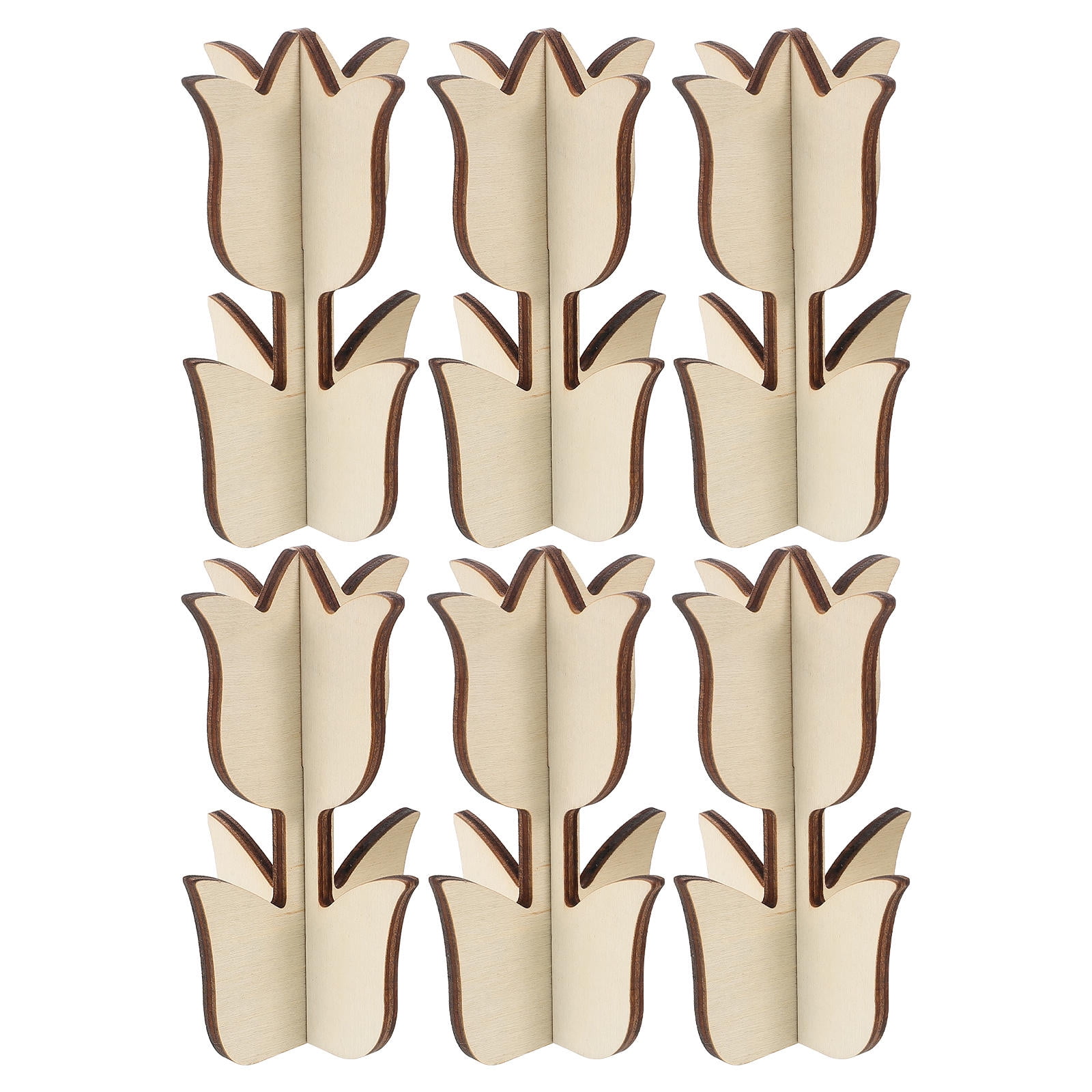 Raindrops DIY Wooden Tulip Signs for Home Decor Craft Khaki Color ...