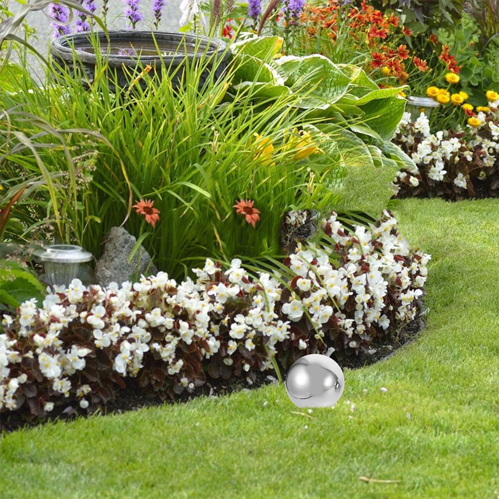 Raindrops 6pcs Stainless Steel Gazing Reflective Garden Sphere Outdoor ...