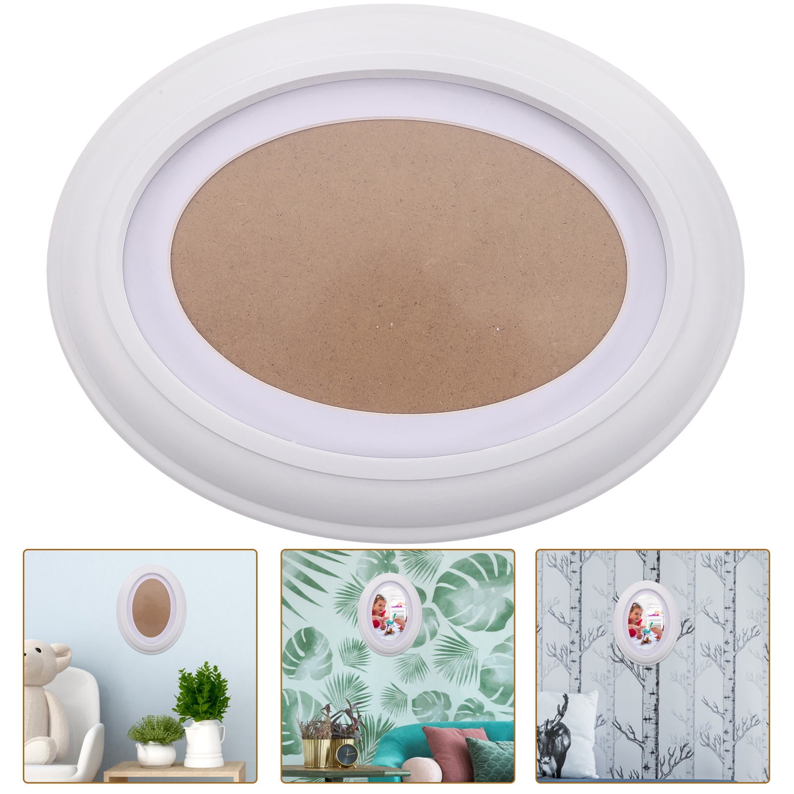 Raindrops 7 Inch Oval Woodcraft Frame Unfinished Elegant Picture White - Walmart.com