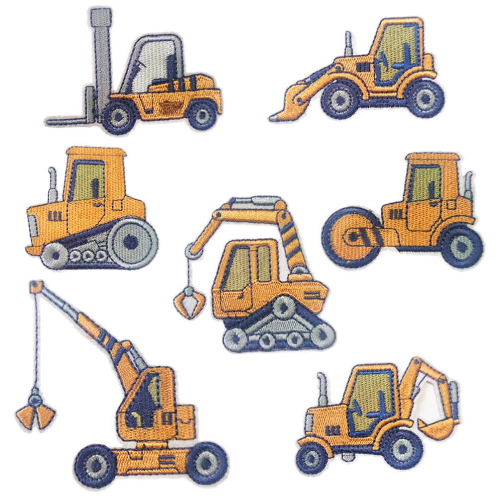 Raindrops 7 Pcs Cartoon Engineering Car Cloth Stickers Shirt Patch ...