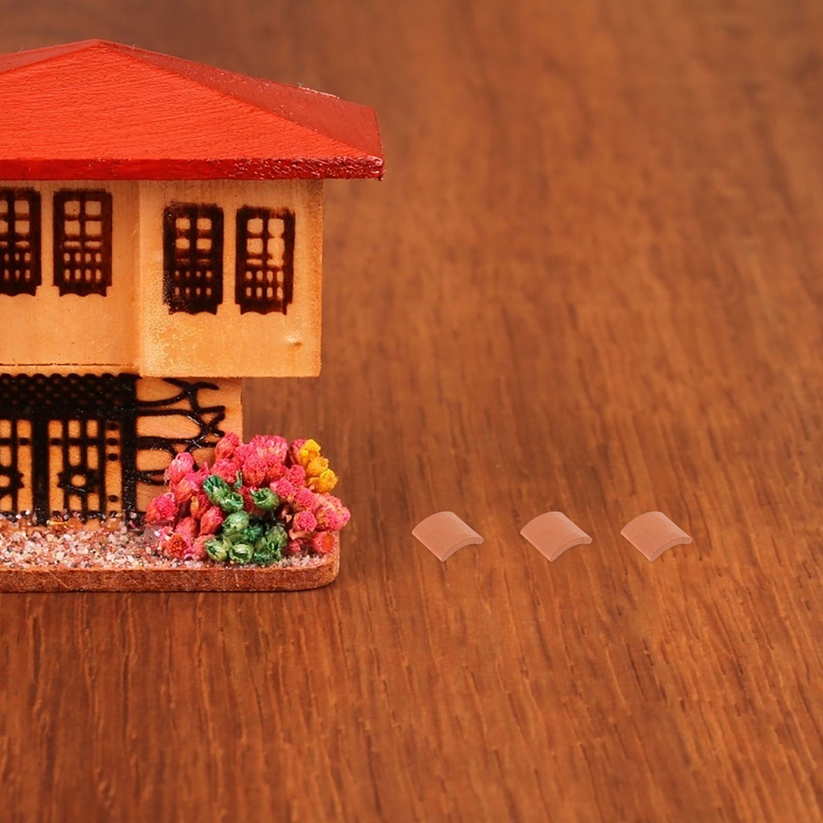 Raindrops 70pcs Ceramic Dollhouse Roofing Materials 1:16 Miniature Tile ...