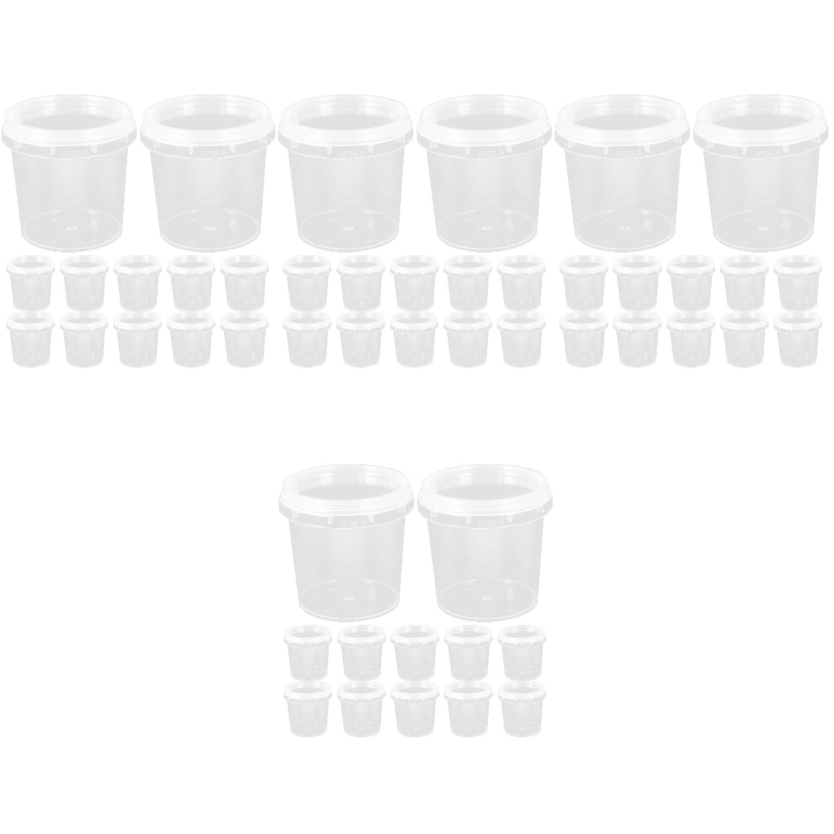 Raindrops 72 Pcs Small Plastic Bucket Containers with Lids Mini Storage ...