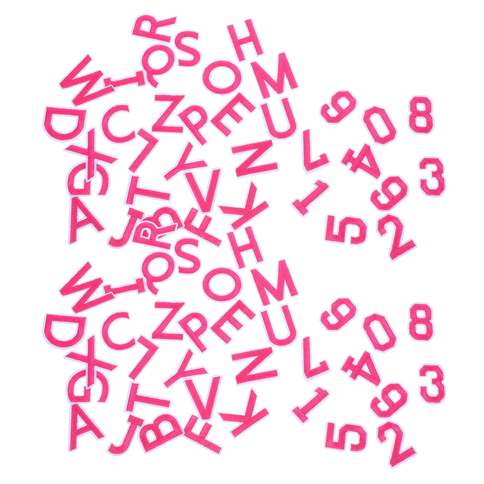 Raindrops 72Pcs Iron on Rosy Alphabet Patch Letters Numbers Embroidered ...