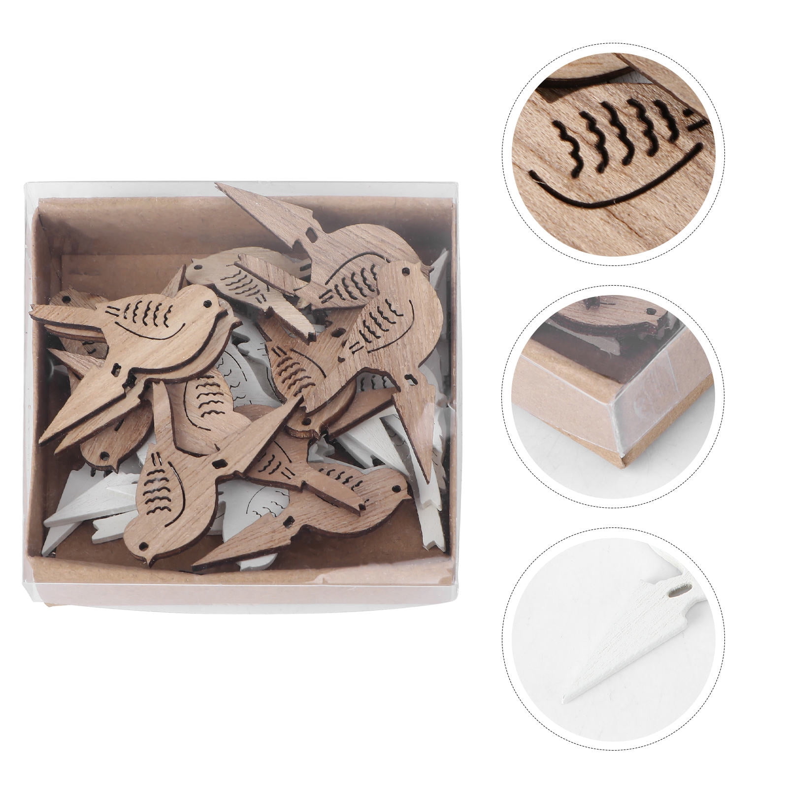 Raindrops 72 Pcs Spring Wood Cutouts for Crafts, Kids Coffee Round Wood ...