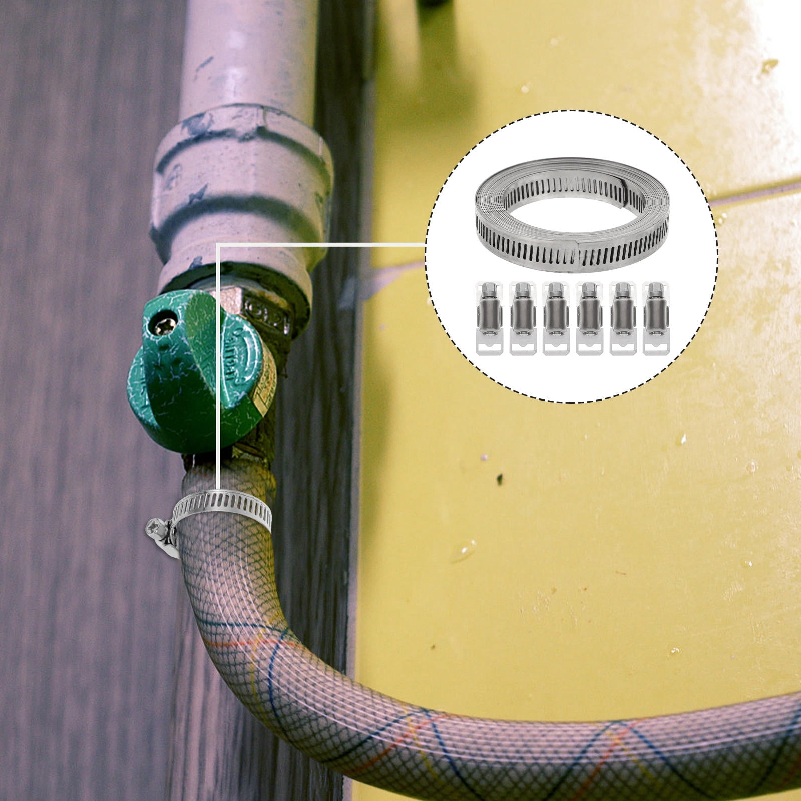Raindrops 7Pcs Corrosion Resistance Hose Clamp Vehicle Repairs 11.8X0 ...