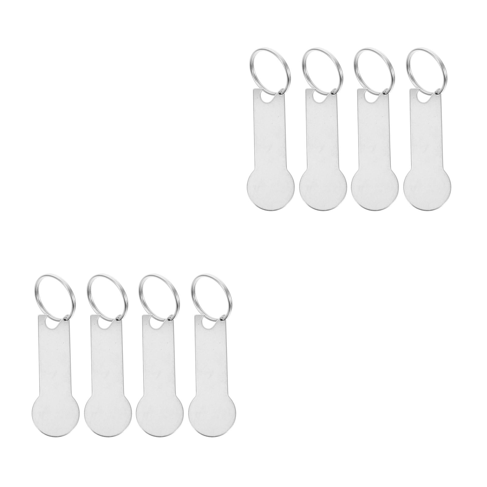 Raindrops 8 PCS Shopping Trolley Token Keychain Shopping Cart Token Keychain Stainless Steel ...