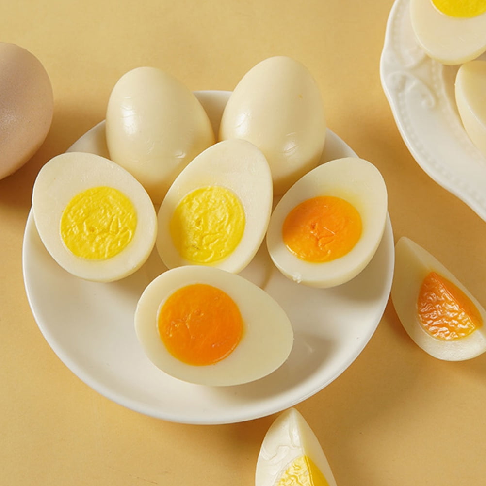 Raindrops 8 Pcs Chicken Egg Models Fake Food for Props Artificial Eggs ...