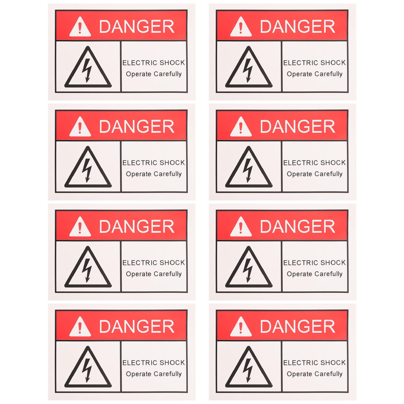 Raindrops 8 Pcs Electric Shocks Warning Labels Adhesive Danger Signs ...