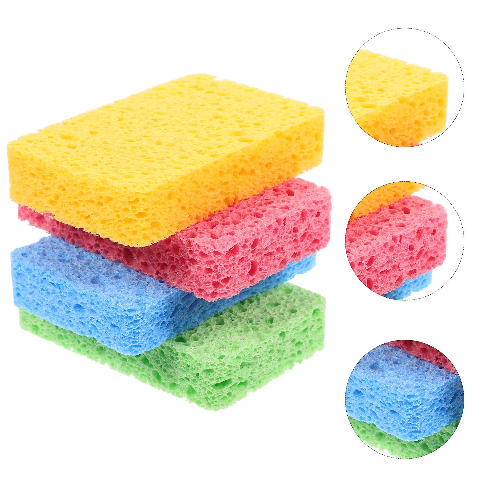 Raindrops 8 Pcs Exfoliating Reusable Washing up Sponge Wood Pulp ...