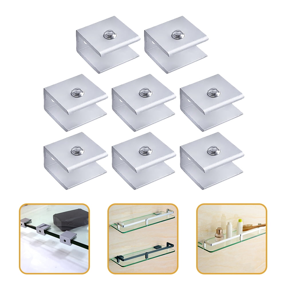 Raindrops 8 Pcs Glass Support Clip Bracket Brackets Adjustable Clamp ...