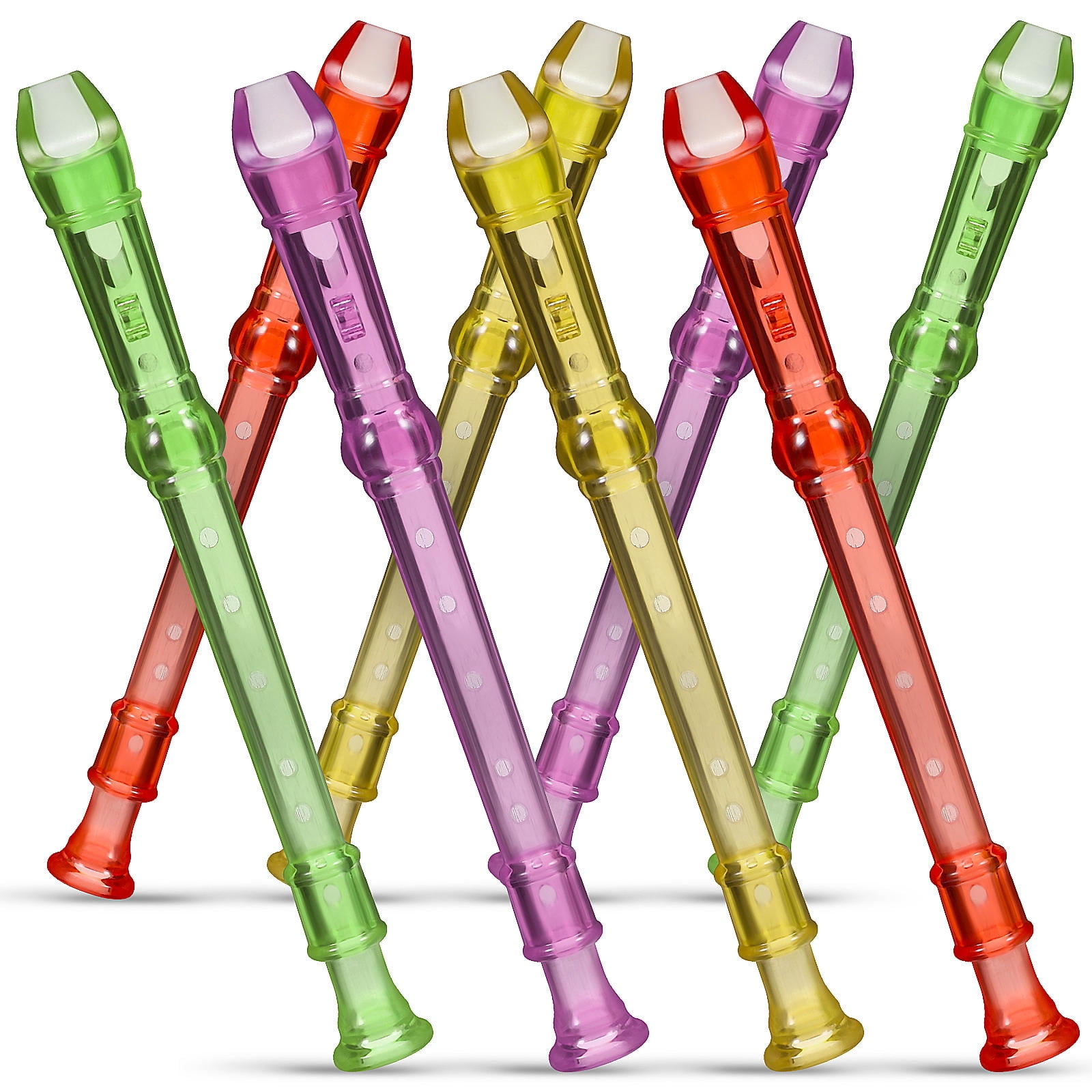 Raindrops 8 Pcs Hole Translucent Mini Recorder Educational Musical ...