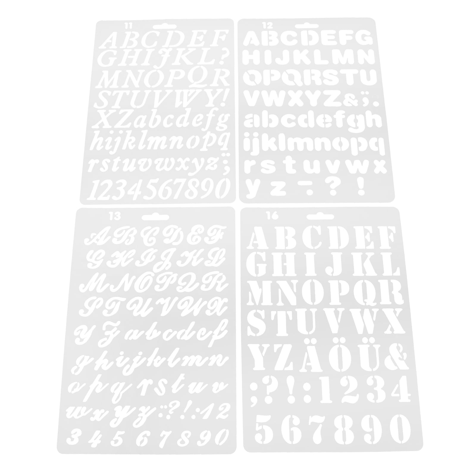 Raindrops 8pcs Alphabet Number Letter Stencils Large Sign Stencils Set ...