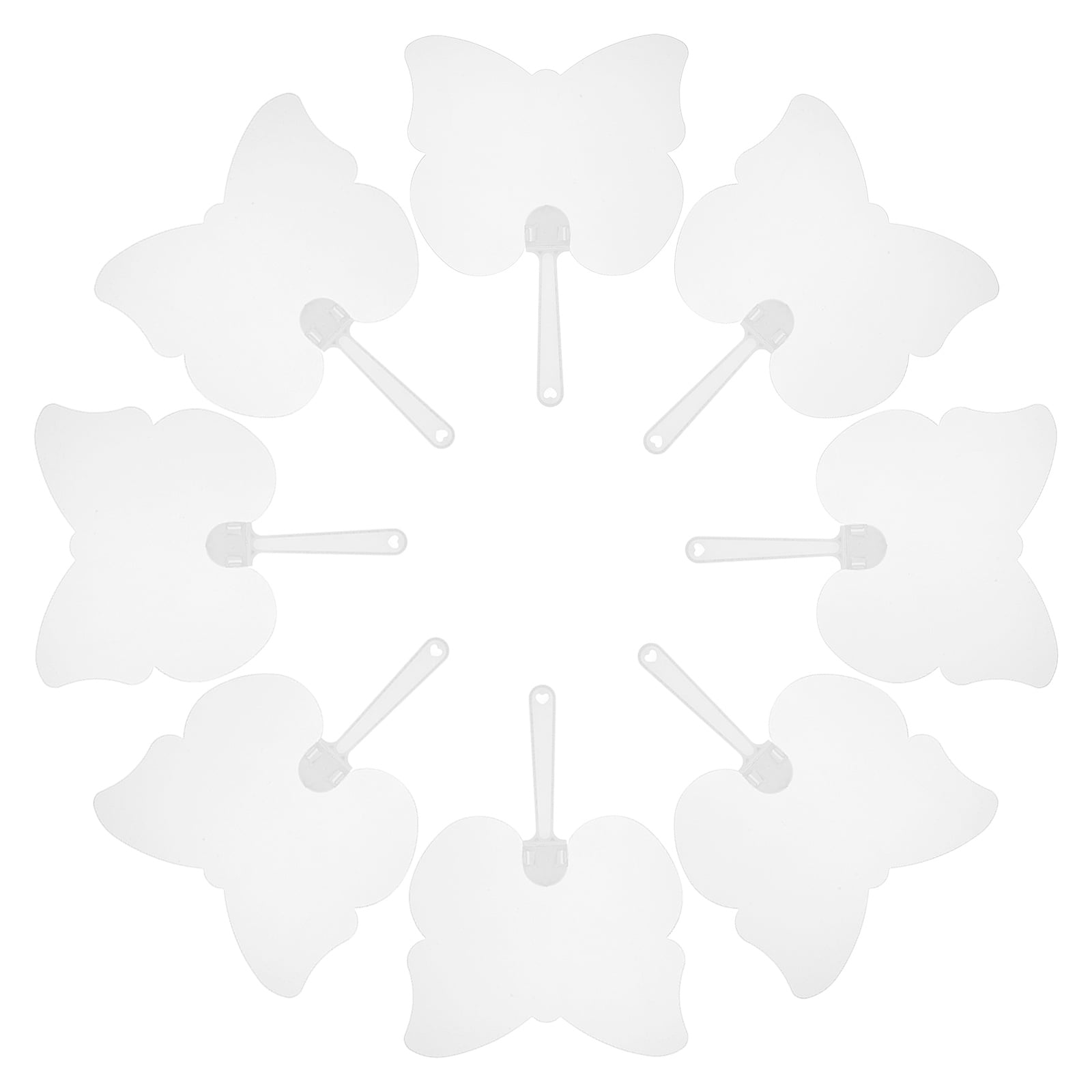 Raindrops 8 Pcs Lids Organizer Round Fan Blank DIY Fans Transparent ...