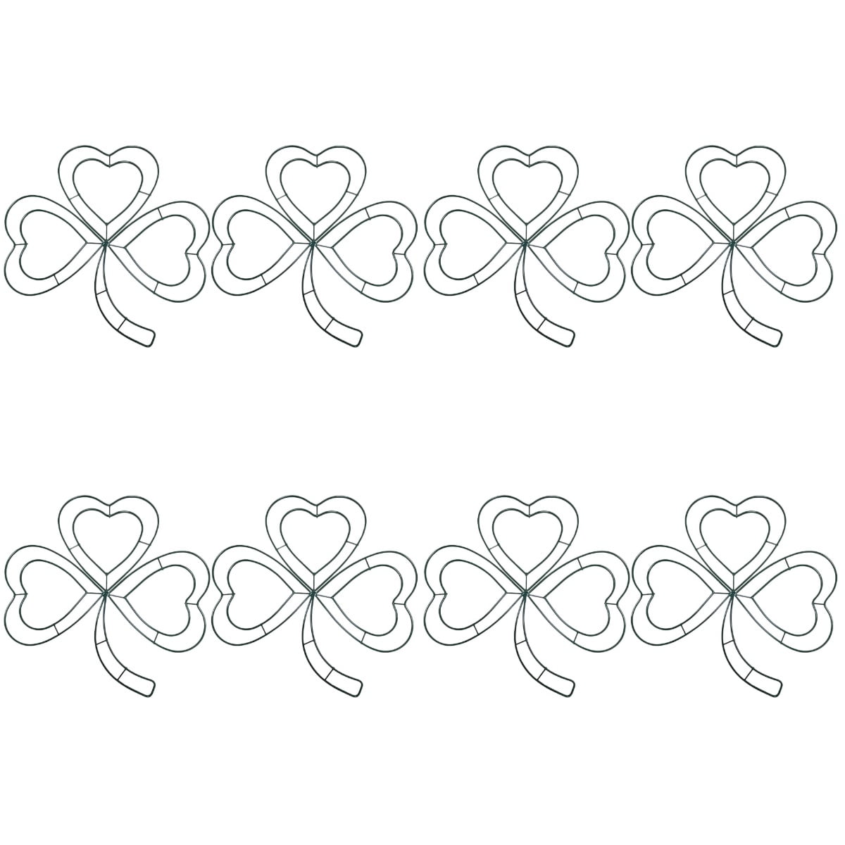 Raindrops 8 Pcs Metal Wreath Frame DIY Shamrock Shaped Wire Wreath ...
