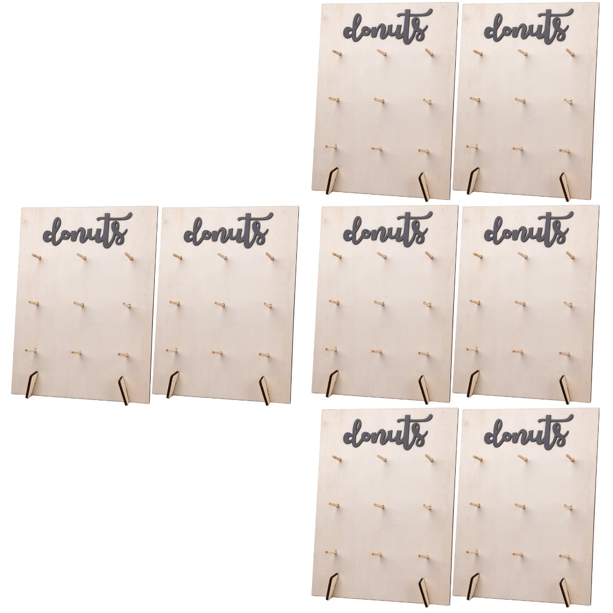 Raindrops 8 Sets Doughnut Display Board Wood Donut Stand Dessert Bagels ...