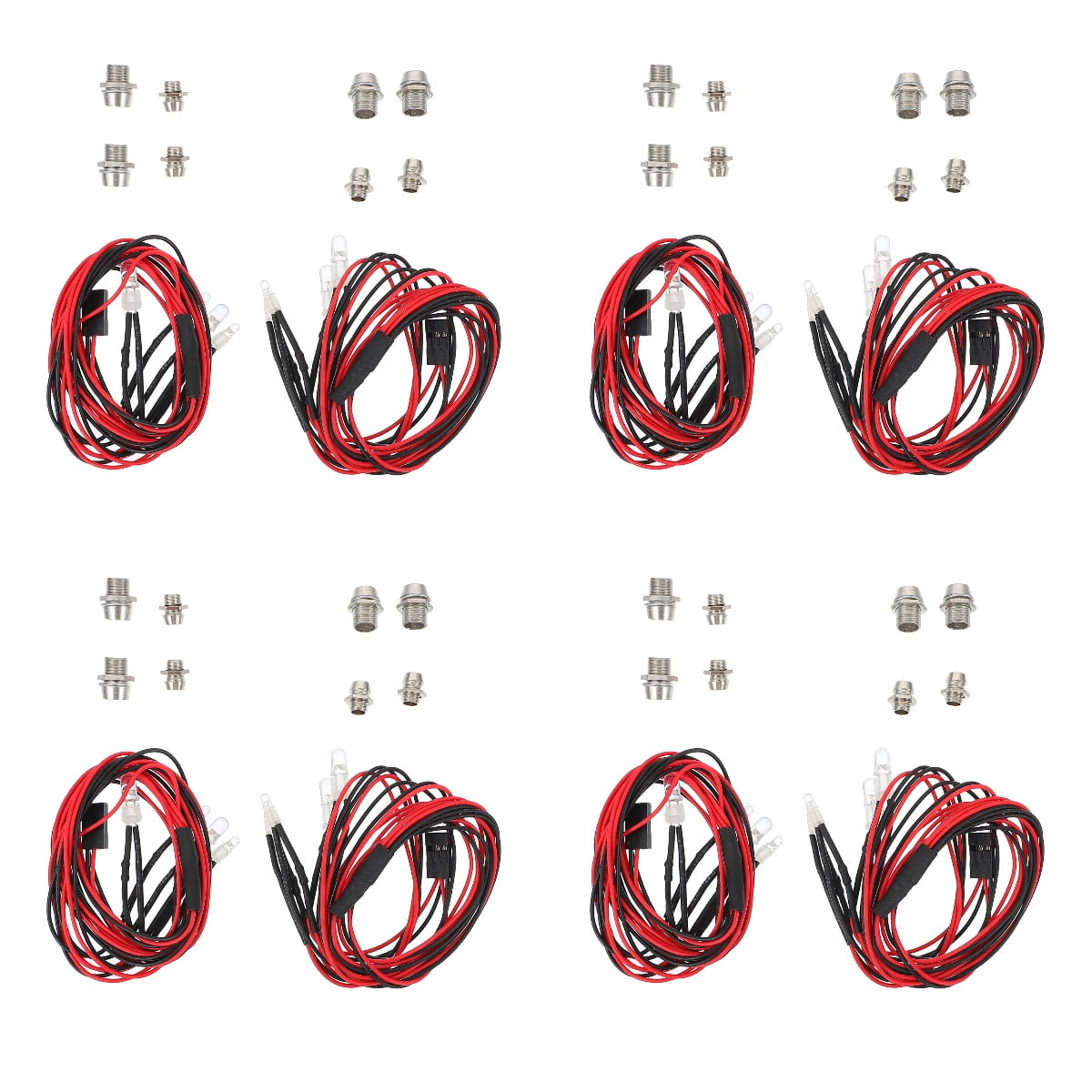 Raindrops 8 Sets Useful Headlight Taillight 4 LED Lights Set for 1/10 1/8 RC Car - Walmart.com