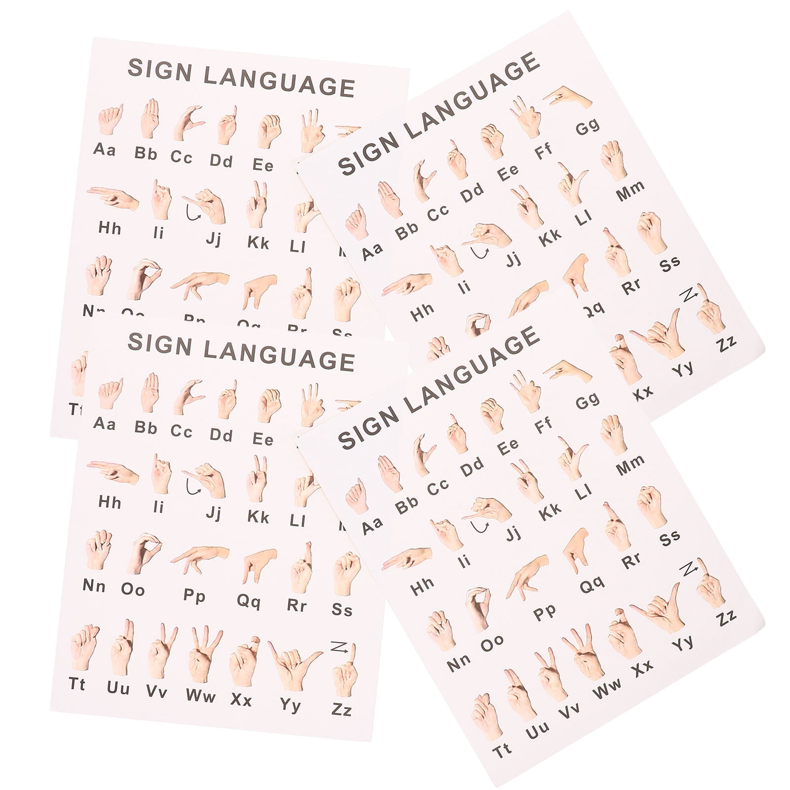 Raindrops 8 Sheets of Wall Hanging Gesture Language Charts Learning ...