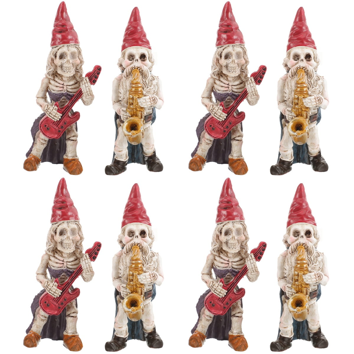 Raindrops 8 pcs Garden Gnome Skeleton Aquarium Resin Statue Skeleton ...