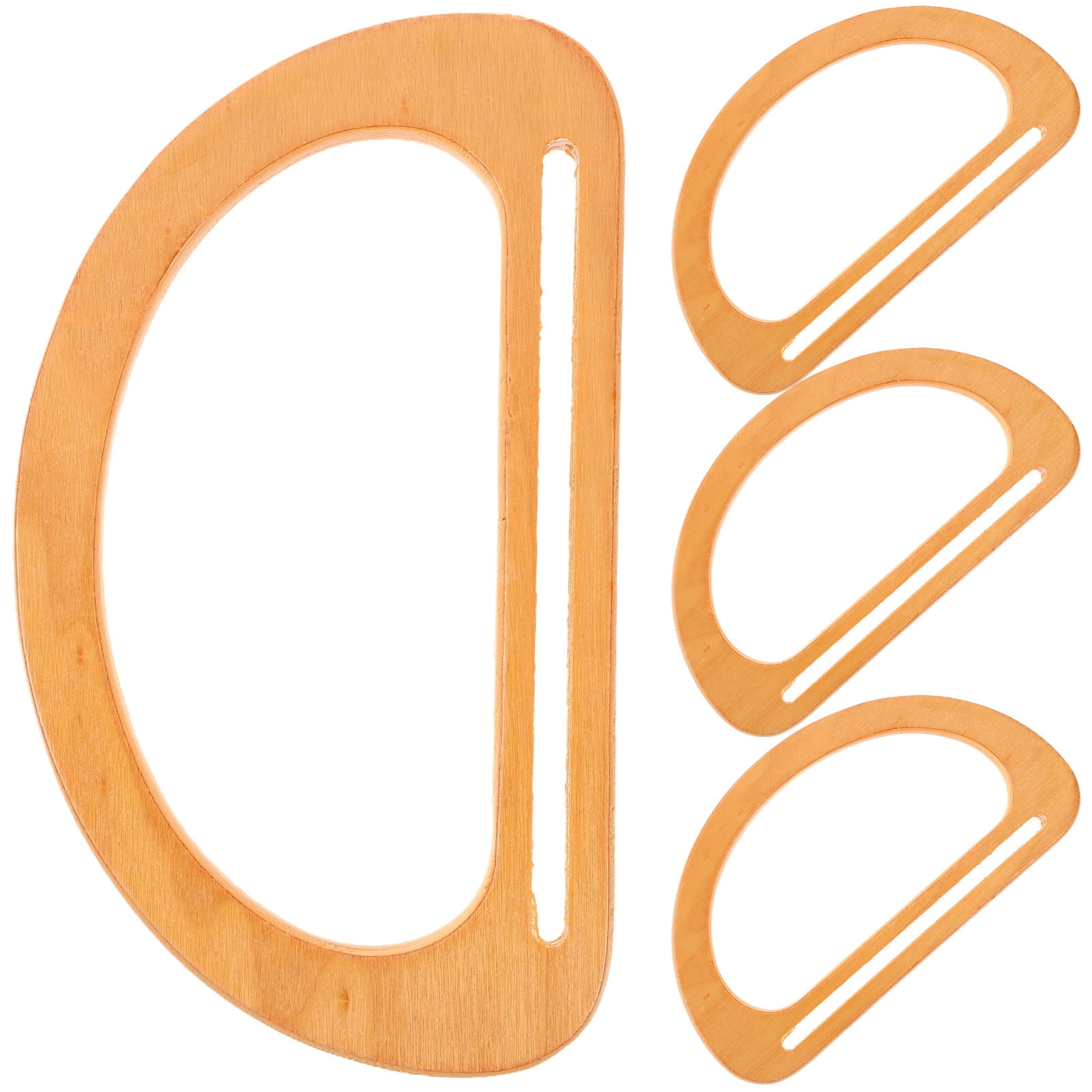 Raindrops 8 pcs Solid Wood D Shape Bag Handles Wooden Purse Frame ...