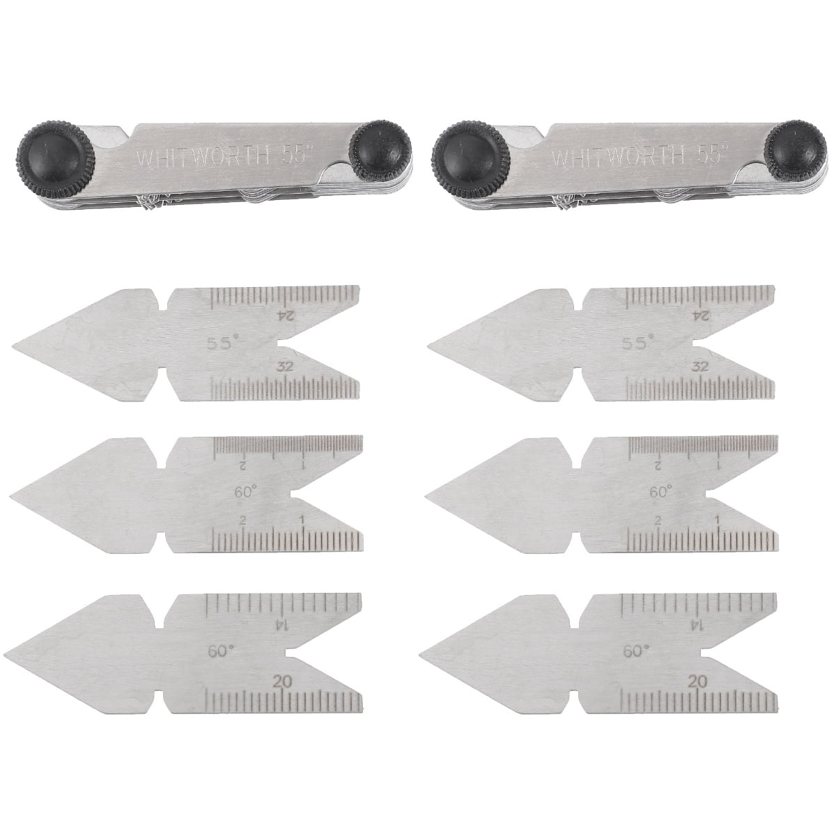 Raindrops 8 pcs Thread Pitch Gauges Measure Tool Set Thread Gauges and ...