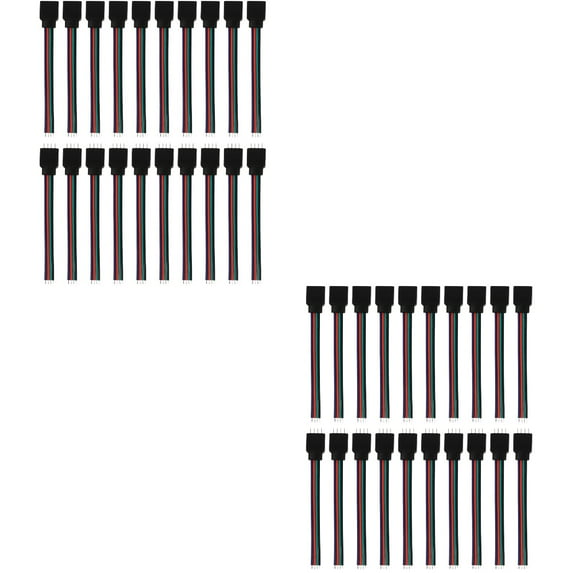 Raindrops 80 pcs Male and Female RGB Connector Wire Cable 4 Pin Plugs ...
