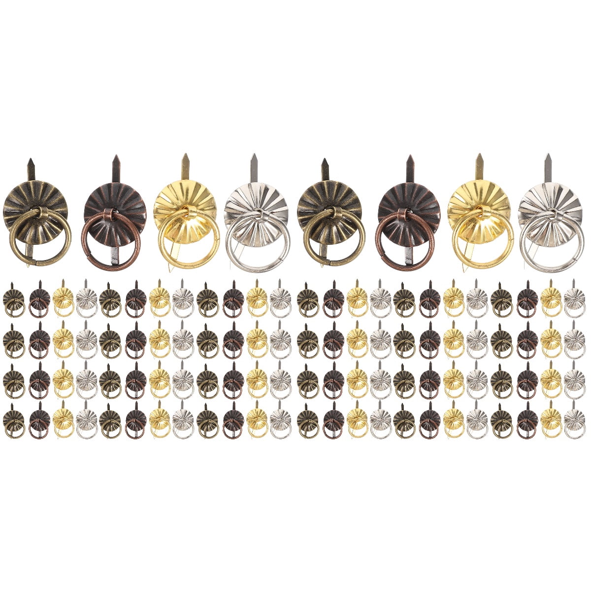 Raindrops 80 pcs Mini Pull Handle Metal Ring DIY Pull Handles Small ...