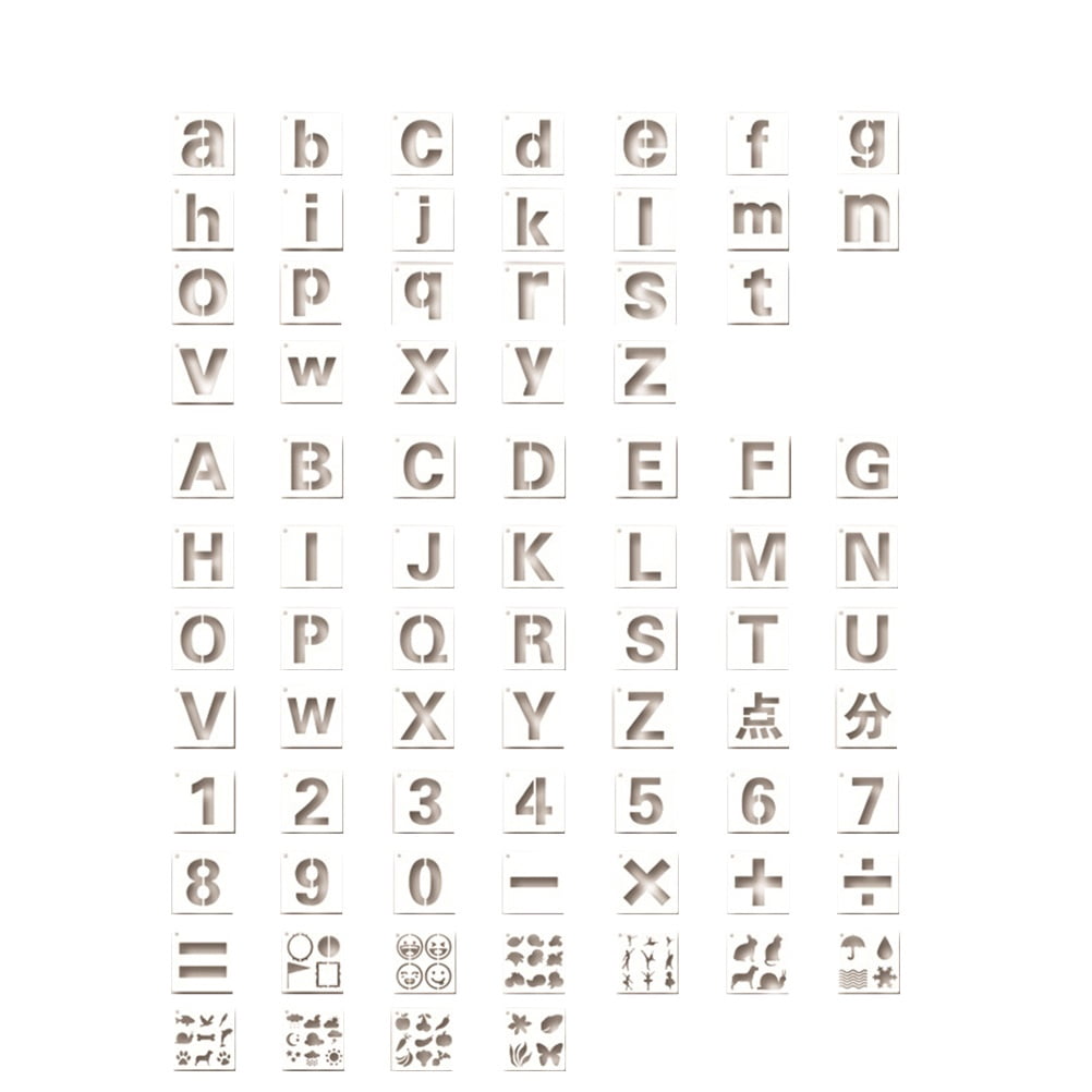 Raindrops 80PCS Alphabet Symbol Stencils Template Painting Scrapbooking ...