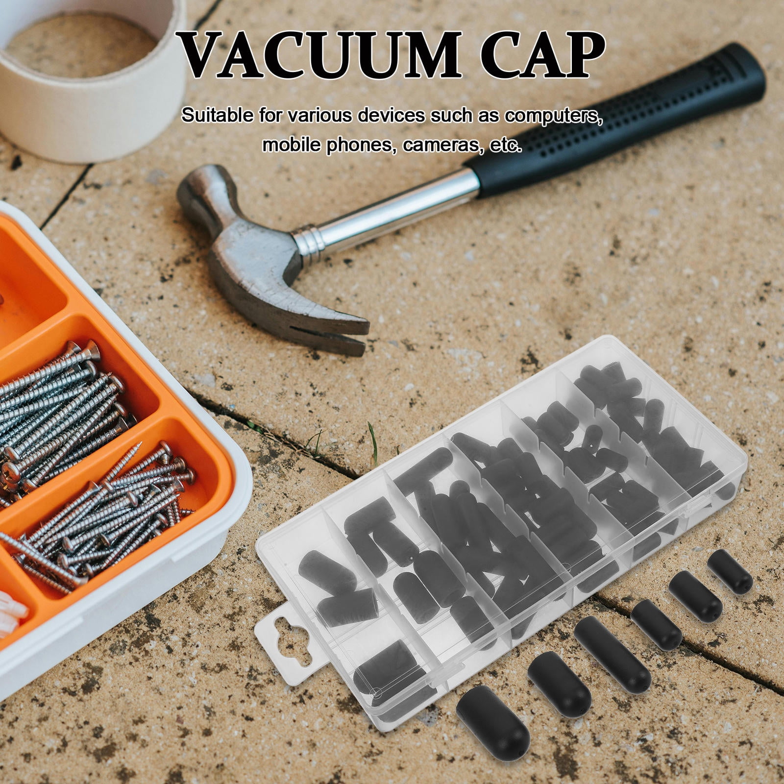 Raindrops 80Pcs Hose End Cap Rubber Vacuum Cap Set Vacuum Hose Caps ...