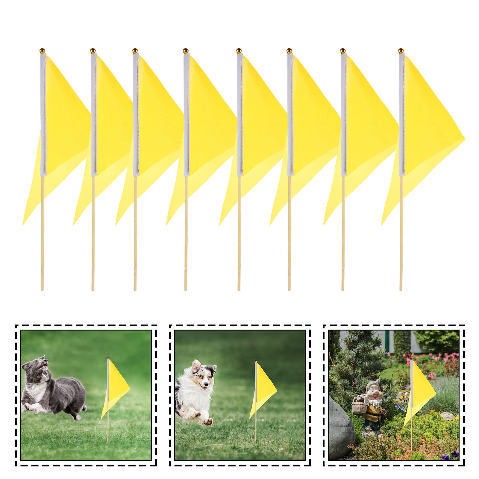Raindrops Outdoor Safety Warning Flag Yellow Polyester 8Pack 16x12in ...