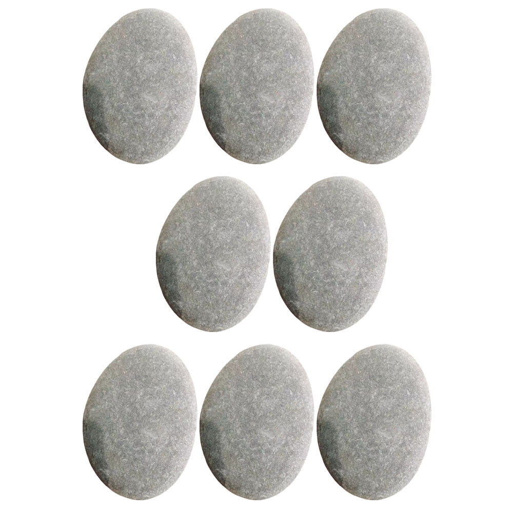 Raindrops 8Pcs Diy Painting Stone Grey Polished Pebbles For Diy Crafts ...