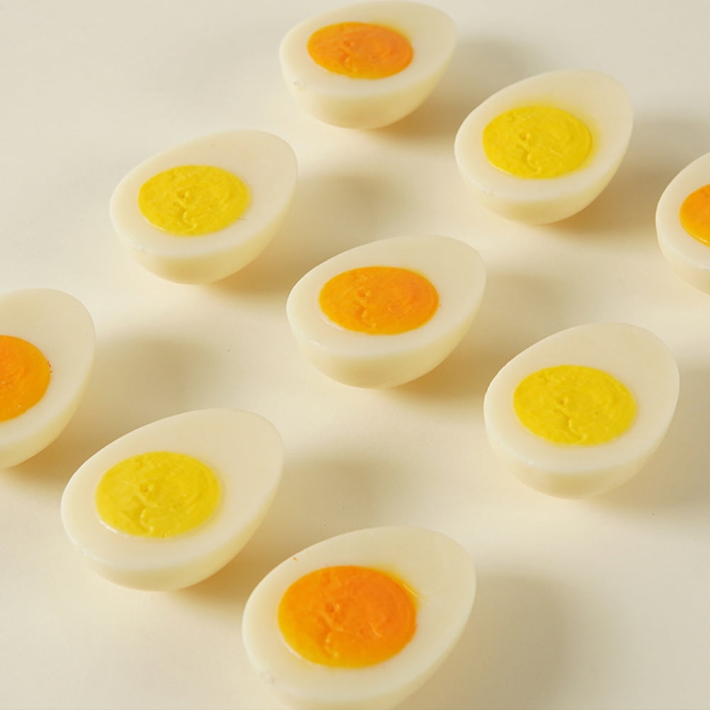 Raindrops 8Pcs Fake Boiled Egg Props Realistic Food Model Funny Egg ...