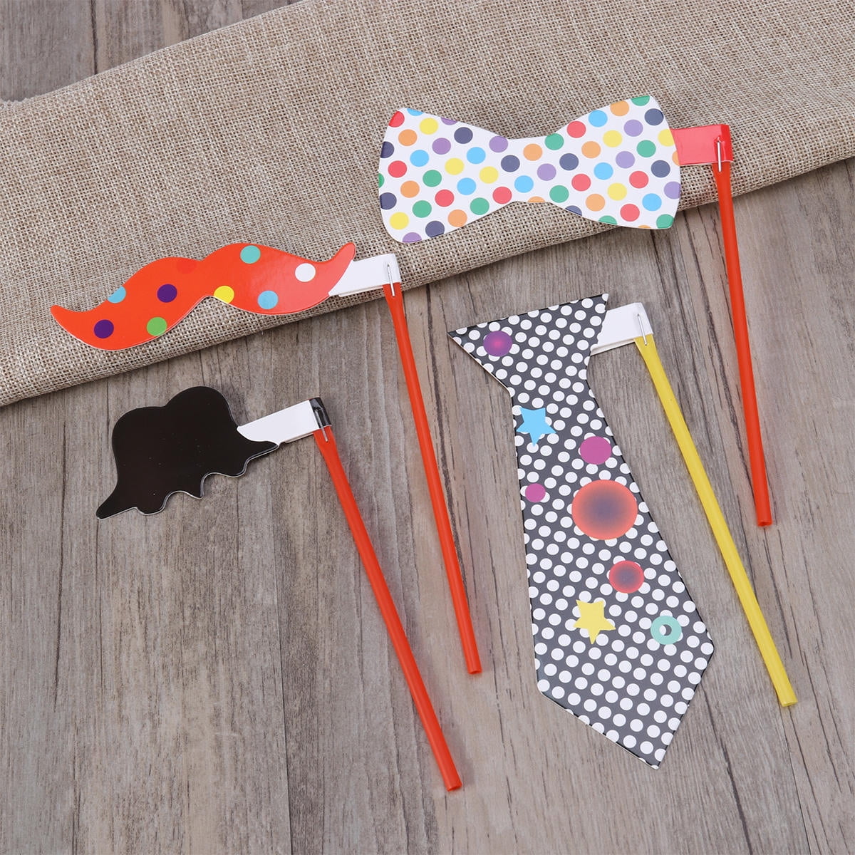 Raindrops 8Pcs Photo Booth Props Assorted Color Paper Beards Lips ...