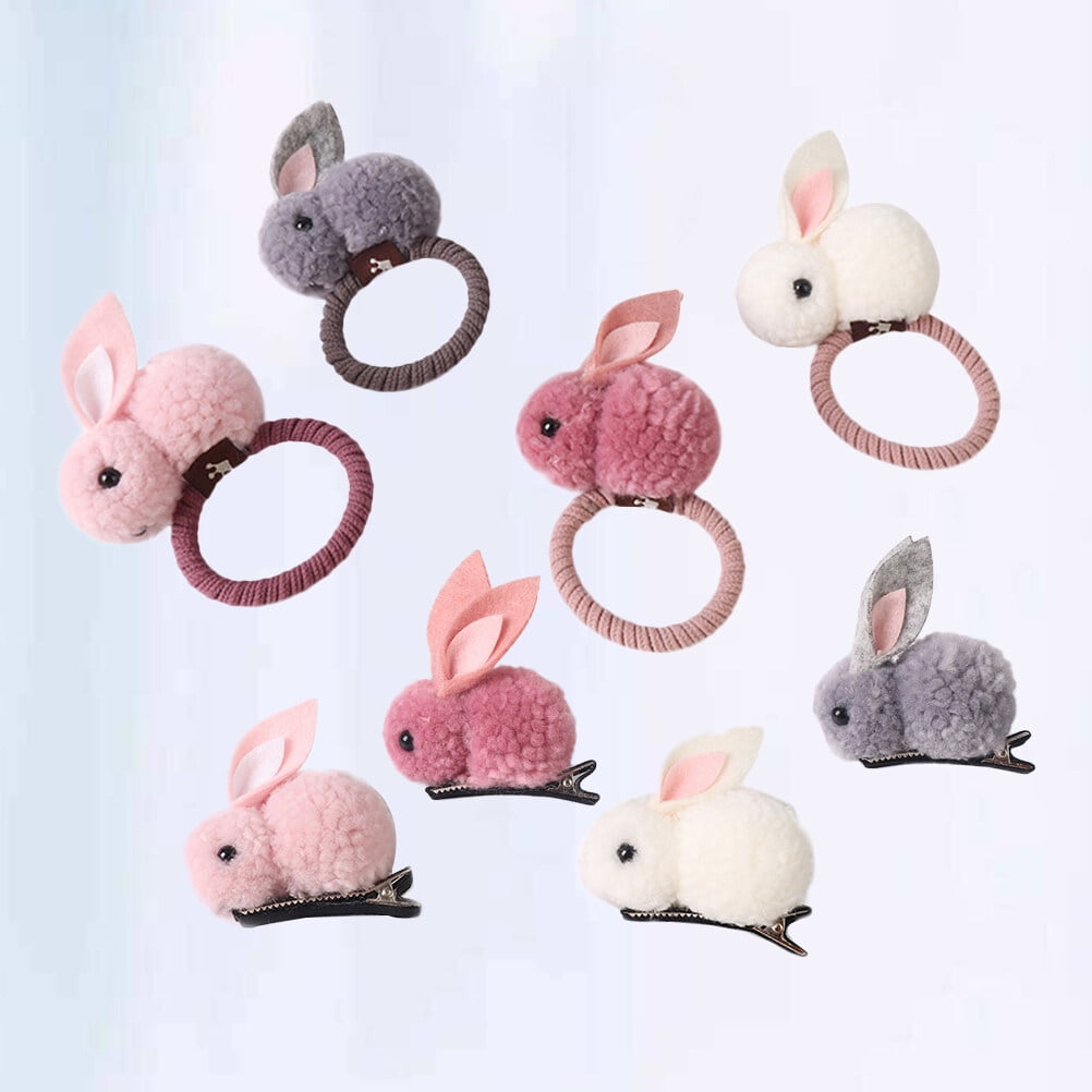 Raindrops 8Pcs Stretch Hair Ring Rabbit Style Assorted Color Ponytail ...