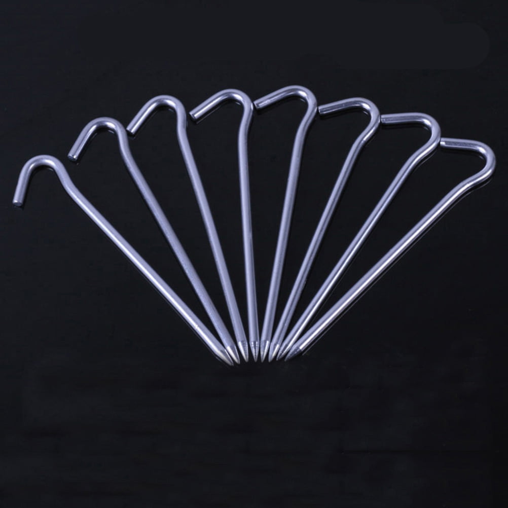 Raindrops 8Set Metal Tent Pegs for Hard Ground Anchoring Securing Tents ...