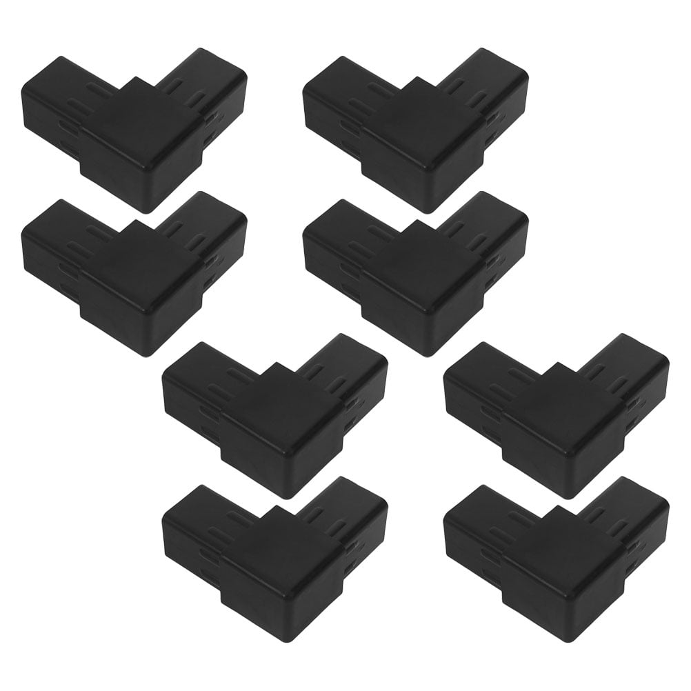 Raindrops 8pcs Black Square Tube Connector 2 Way Fitting 90 Degree ...
