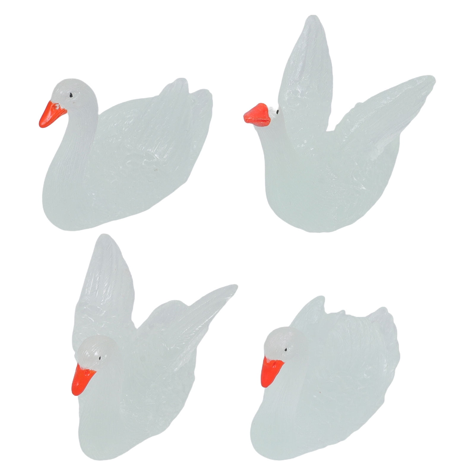 Raindrops 8pcs Elegant Swan Decor For Fish Tank Night Glow Swan Statue ...