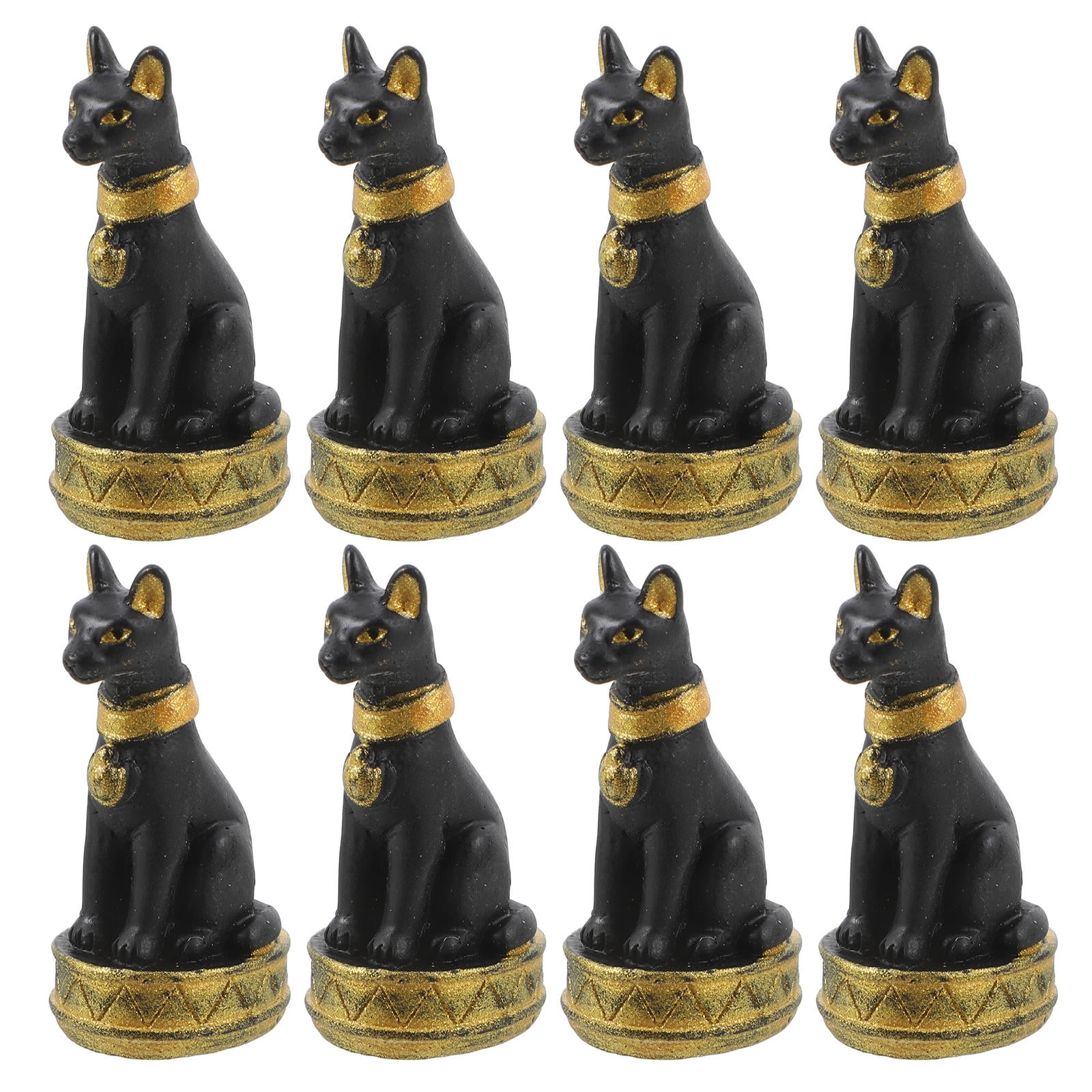 Raindrops 8pcs Miniature Egyptian Cat Statues Tiny Resin Cat Figurines ...