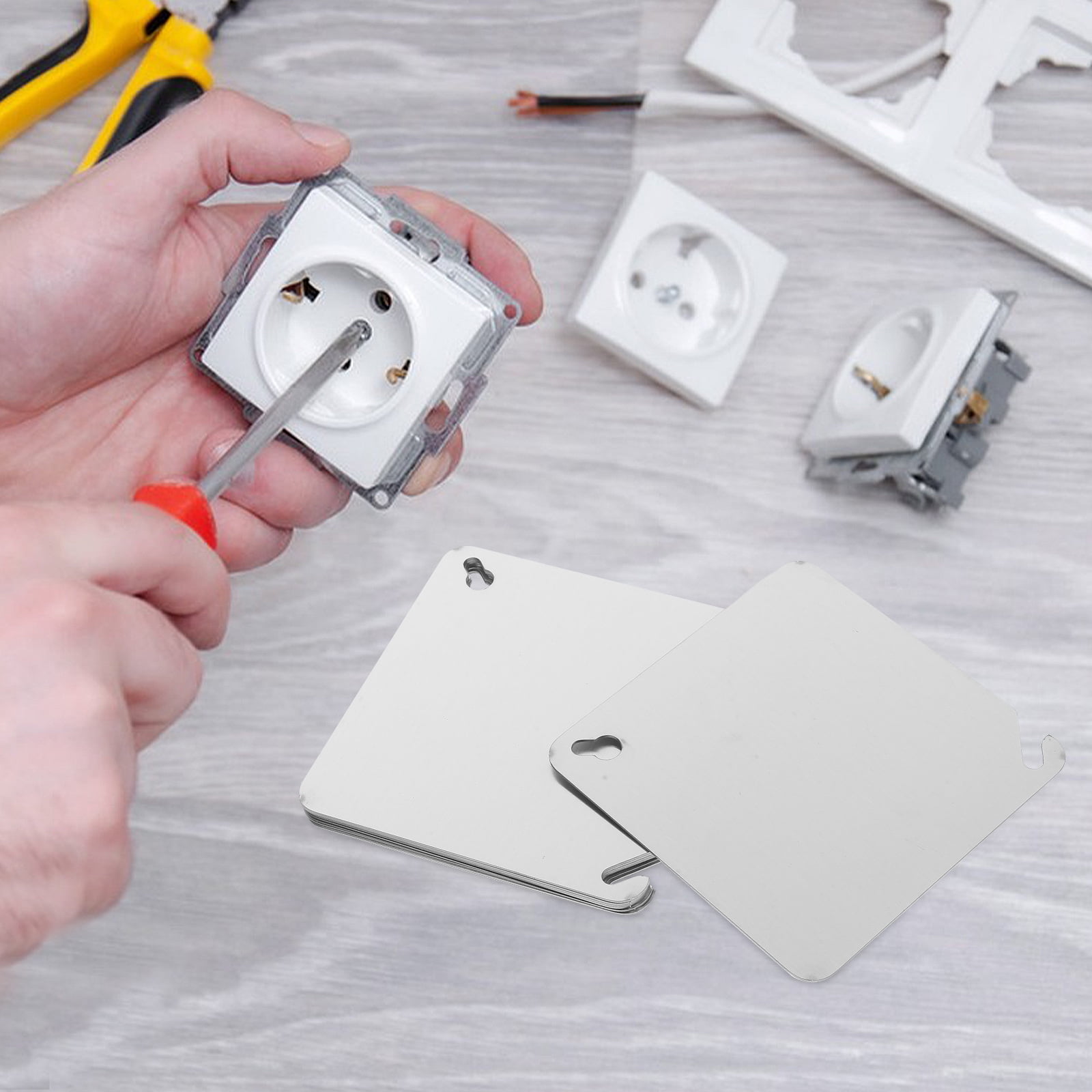 Raindrops 8pcs Square Blank Metal Outlet Cover Plate Electrical Box ...