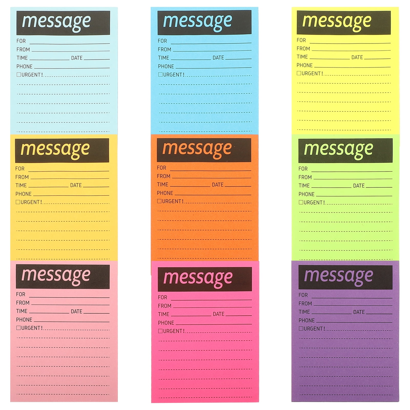Raindrops 9 Books Fluorescent Telephone Message Pads Notebooks for Work ...