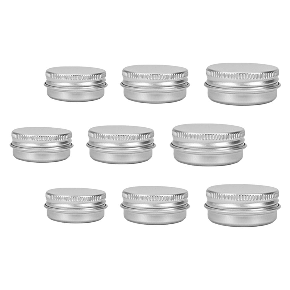 Raindrops 9 Pcs Clear Lip Gloss Cream Jar Round Aluminum Can Balm ...