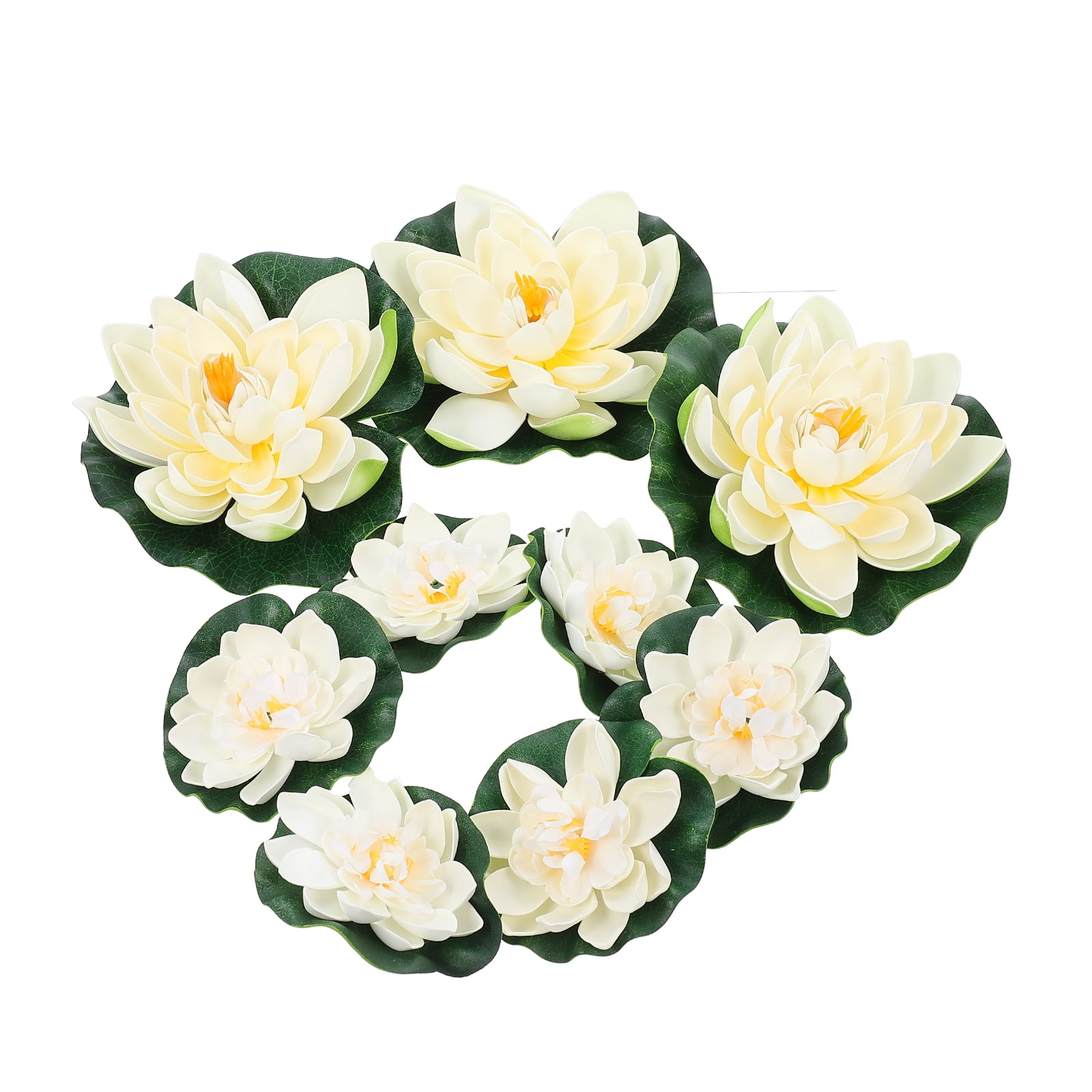 Raindrops 9 Pcs Ponds Aquatic Water Lily Simulation Lilies Decorations ...