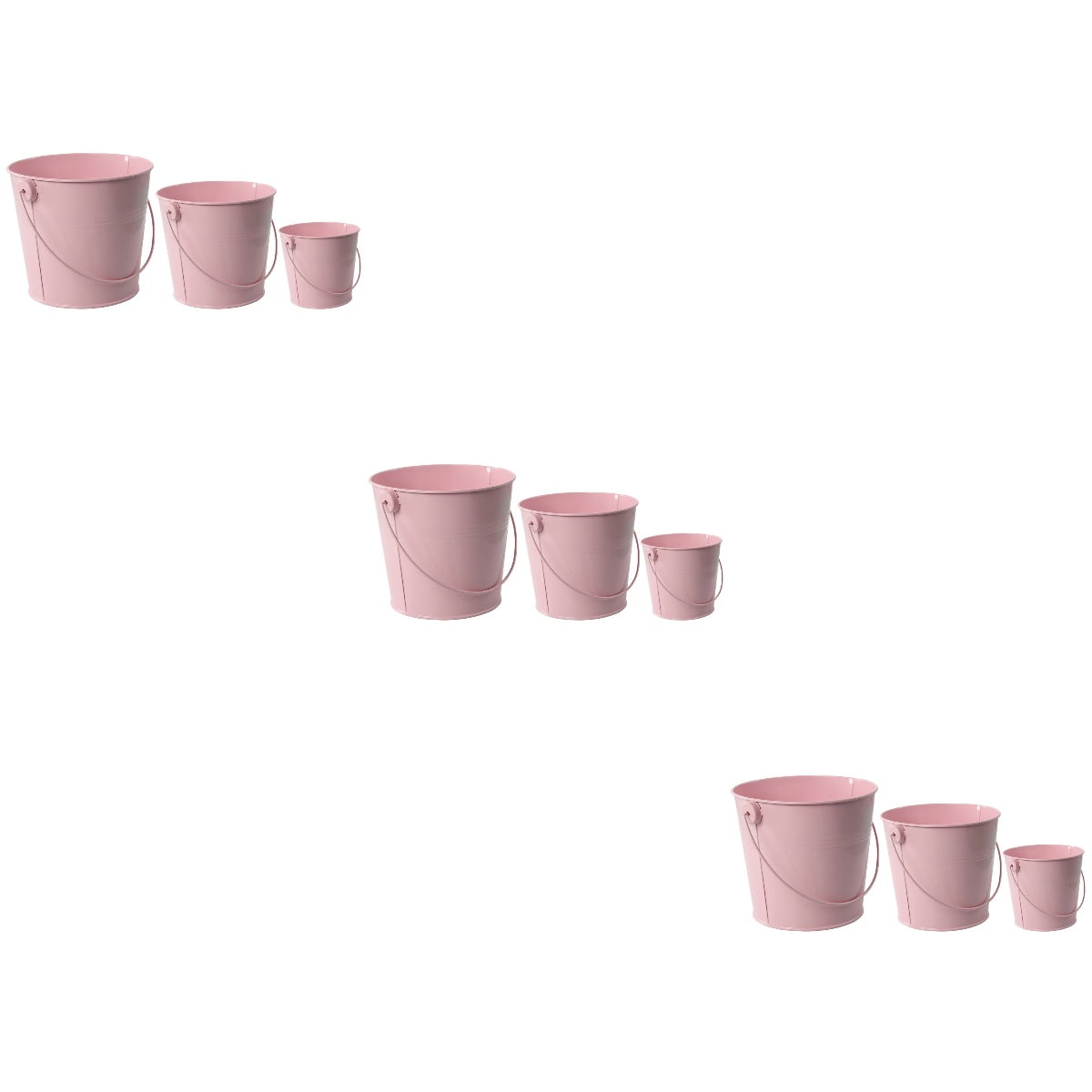 Raindrops 9 pcs Small Flowerpots Balcony Flower Buckets Metal Round ...